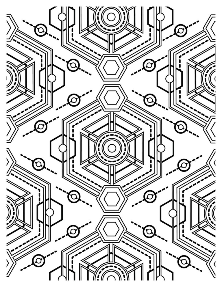 Geometric Symmetry Coloring Pages | Dive Into Patterns