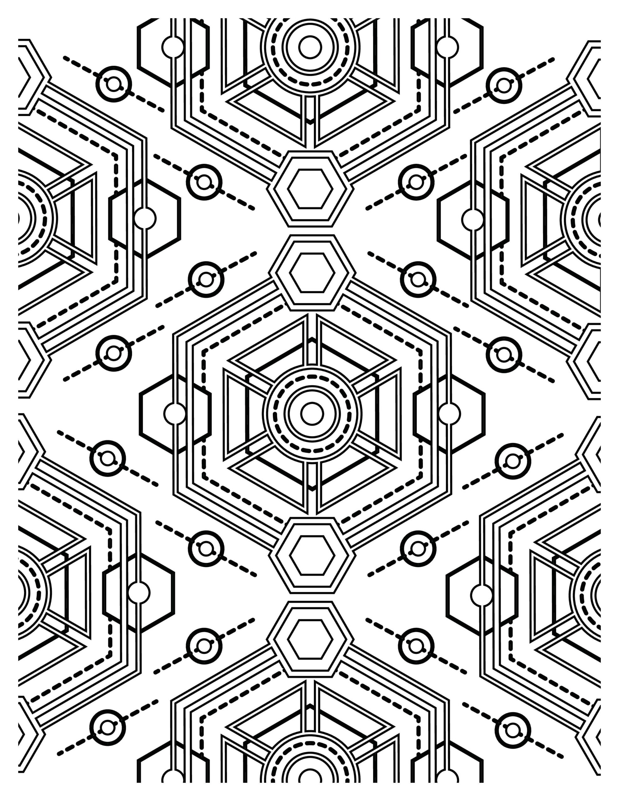 Geometric Symmetry Coloring Pages | Dive Into Patterns