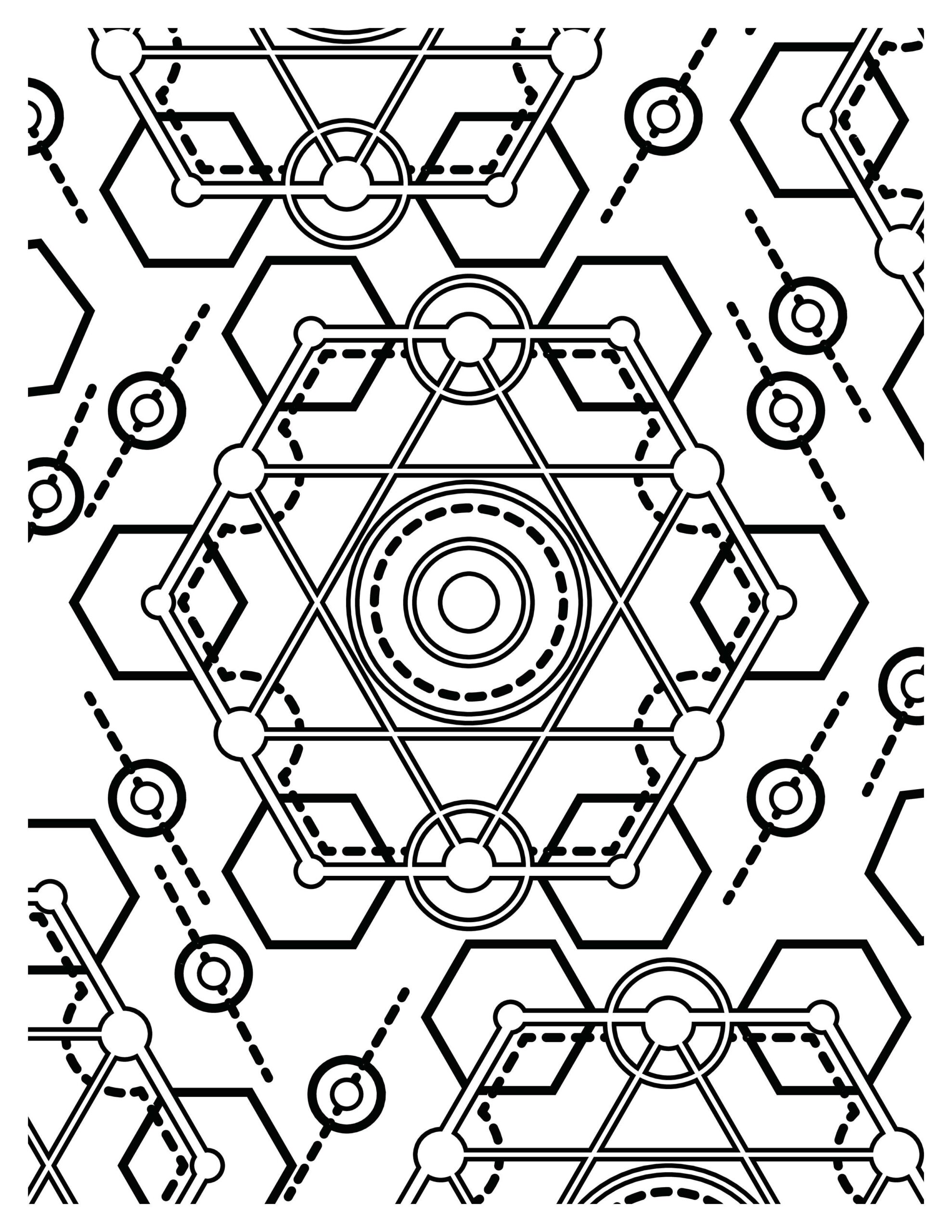 Geometric Symmetry Coloring Pages | Dive Into Patterns