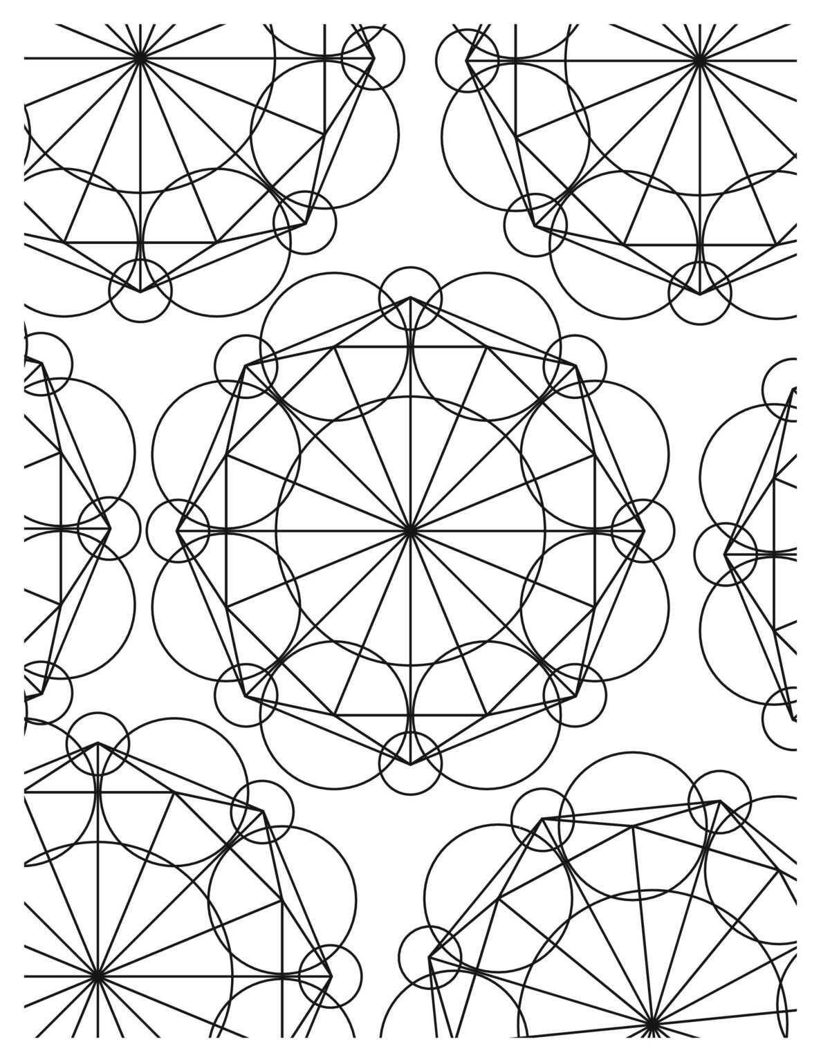 Geometric Symmetry Coloring Pages | Dive Into Patterns