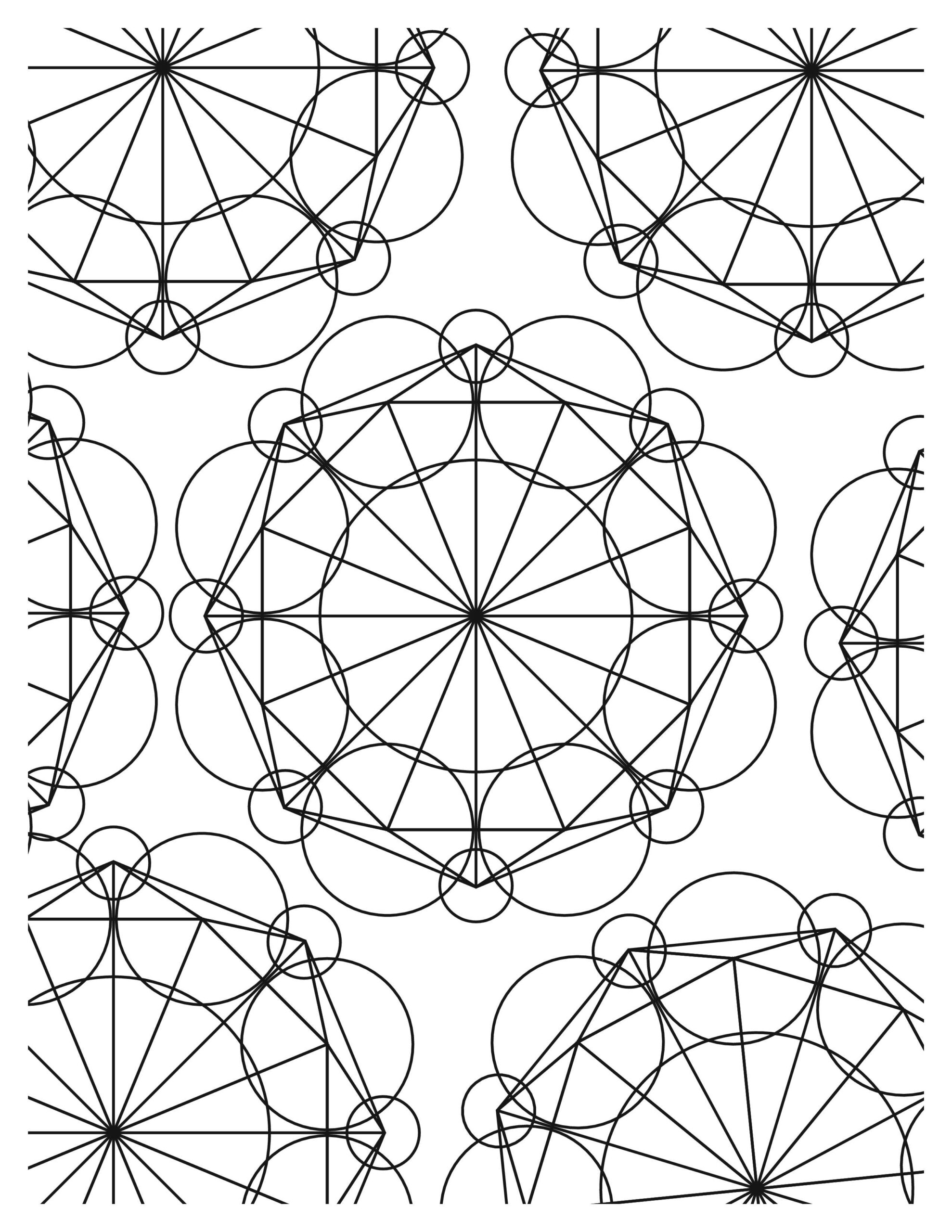 Geometric Symmetry Coloring Pages | Dive Into Patterns