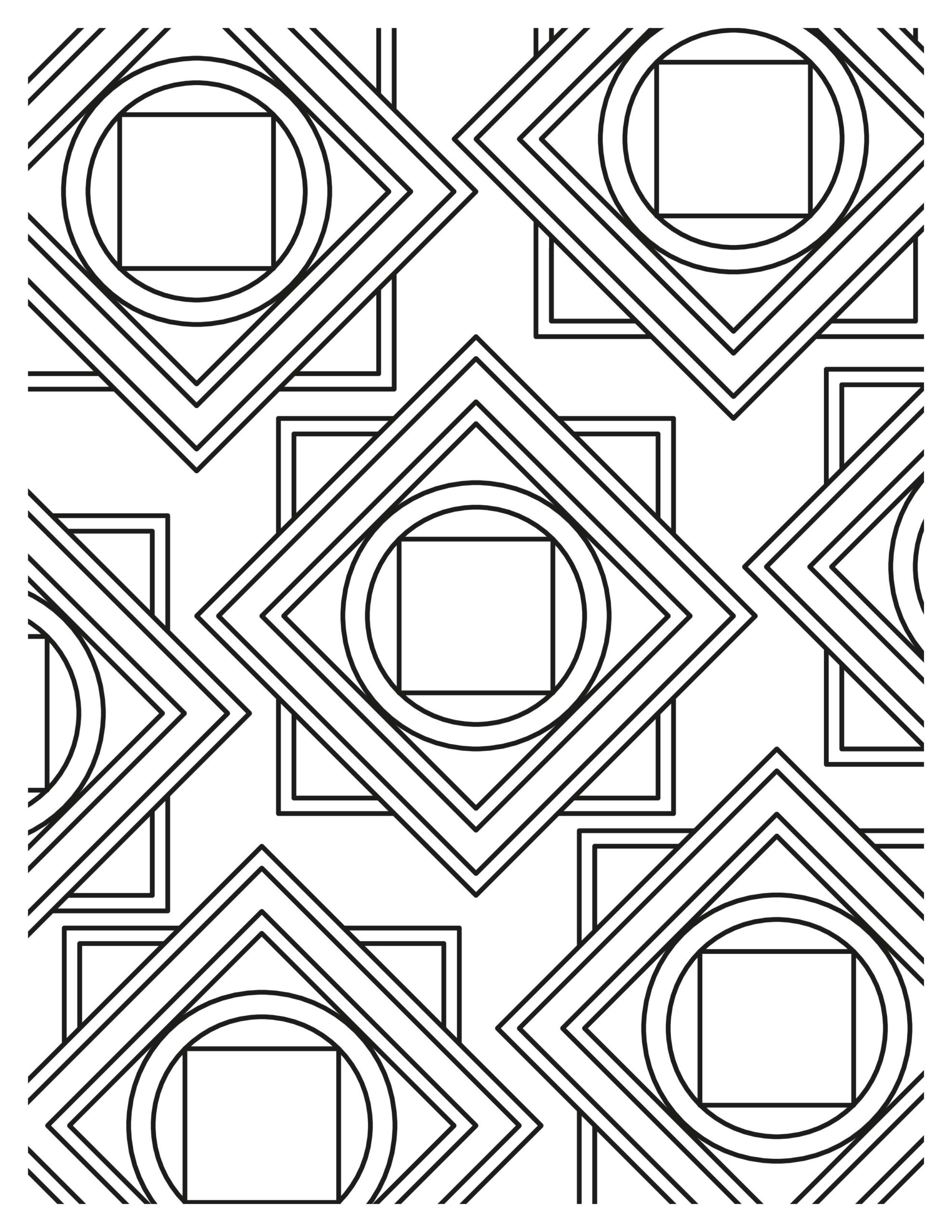 Geometric Symmetry Coloring Pages | Dive Into Patterns