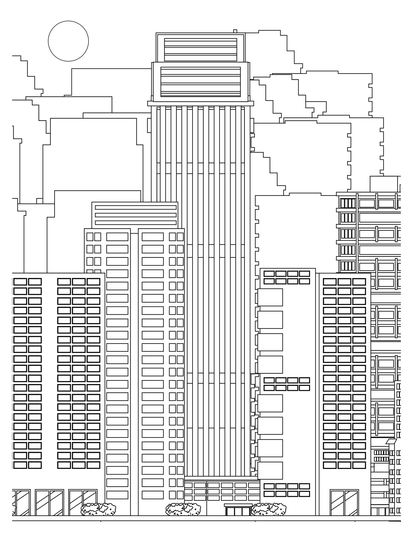 Serene Cityscape Coloring Pages: Relax with Urban Scenes