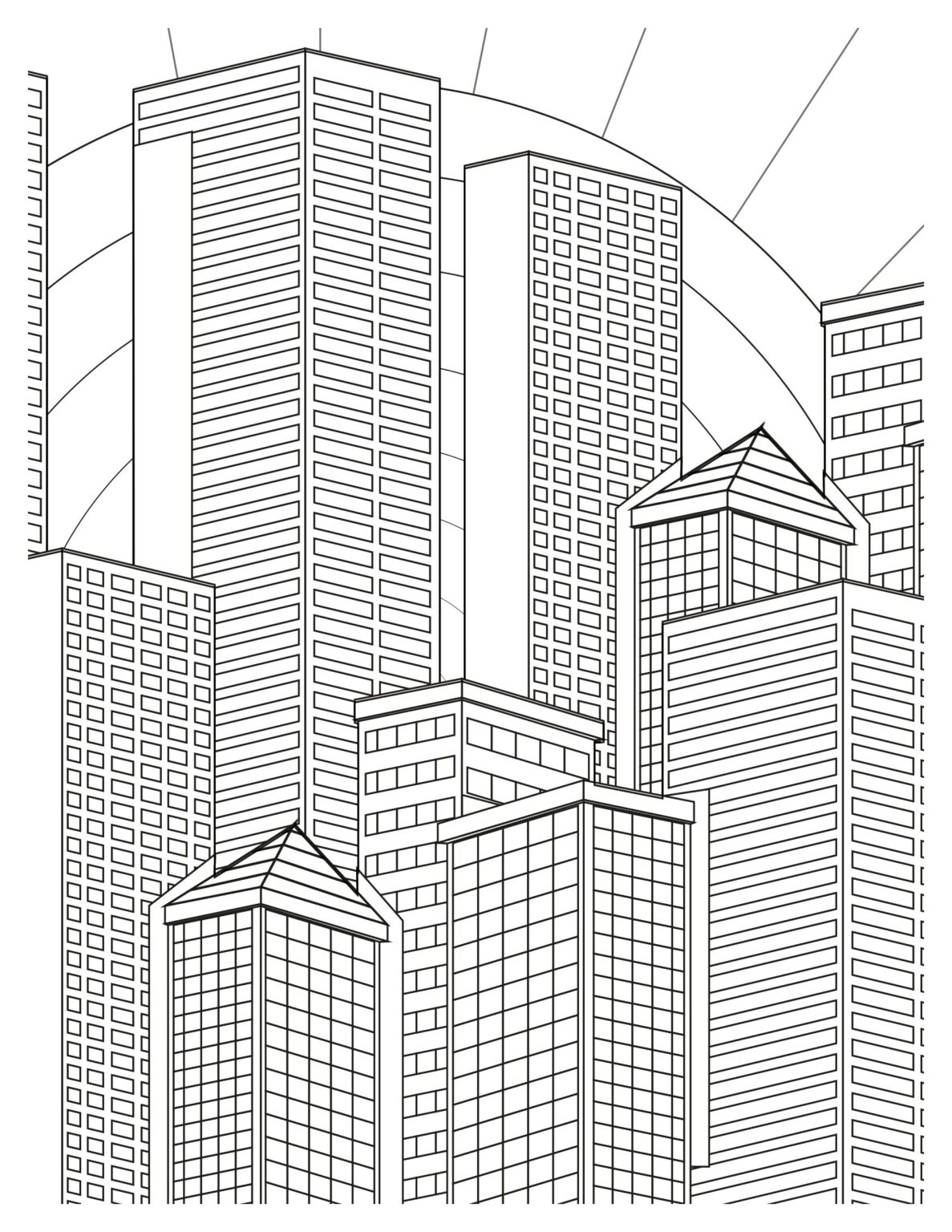 Serene Cityscape Coloring Pages: Relax with Urban Scenes