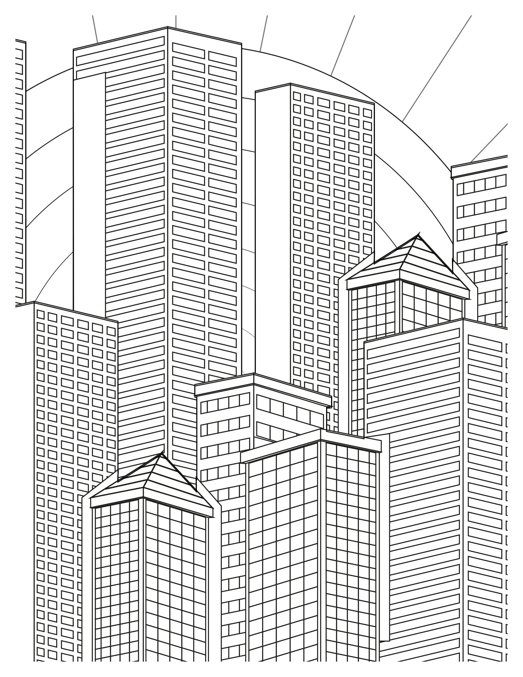 Serene Cityscape Coloring Pages: Relax with Urban Scenes