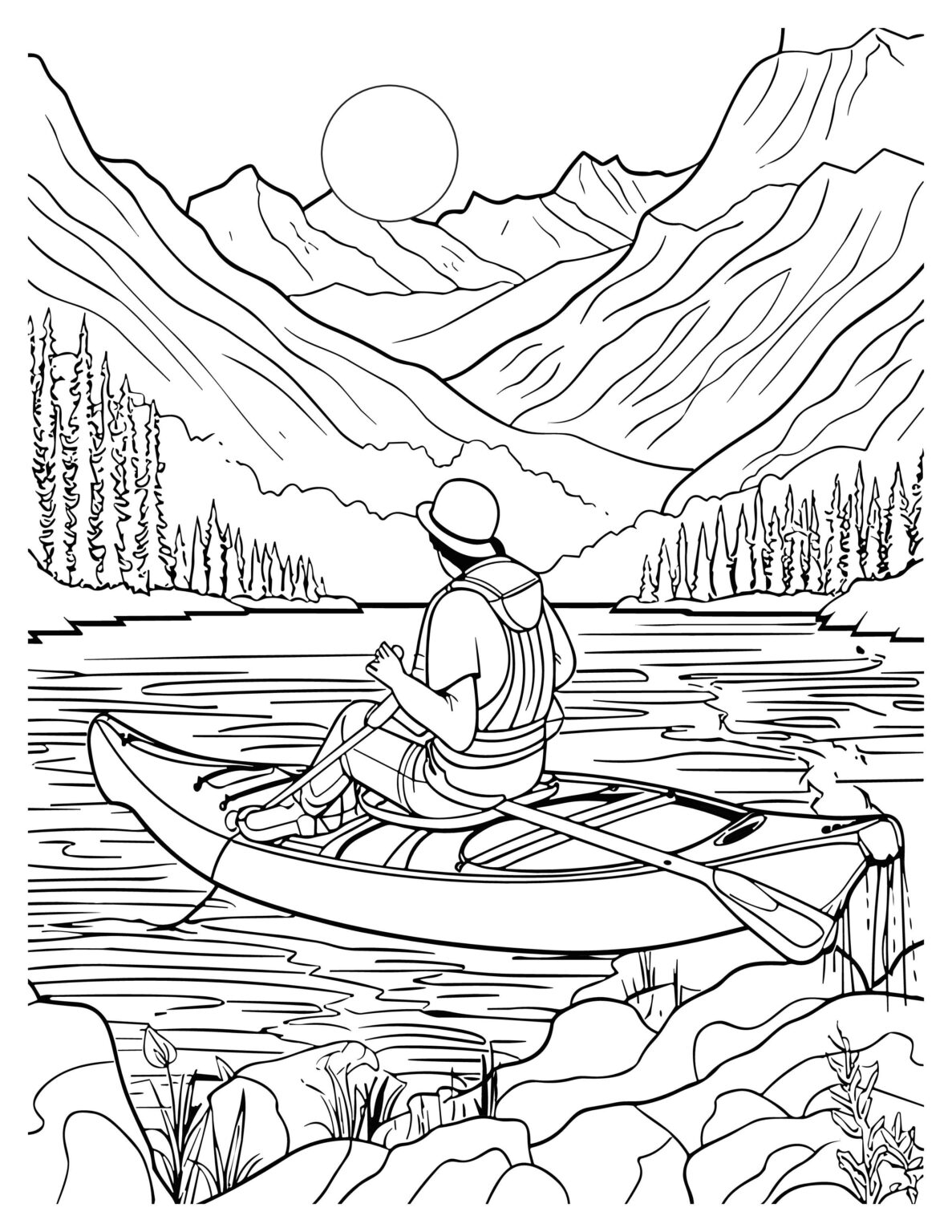 Lakeside Retreat Coloring Pages | Serenity Awaits