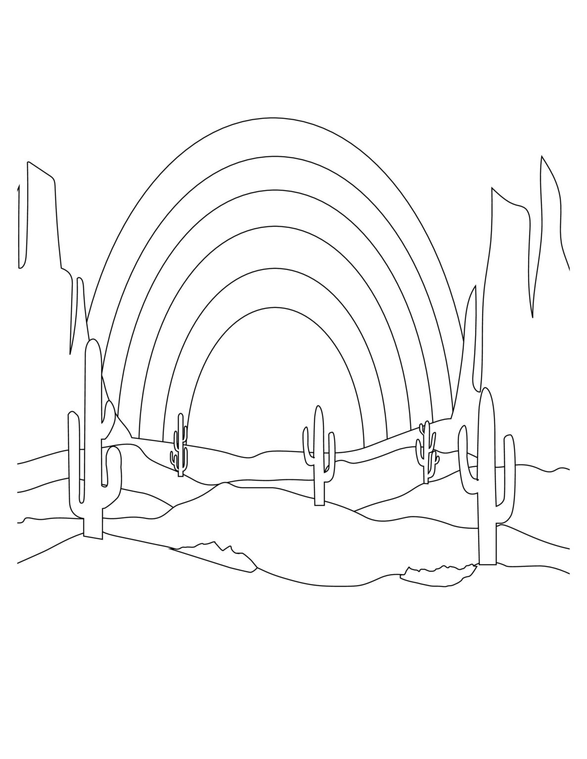 Desert Sunset Coloring Pages | Tranquil Scenes To Color
