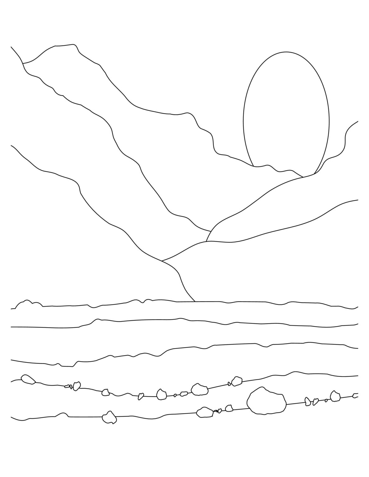 Desert Sunset Coloring Pages | Tranquil Scenes To Color
