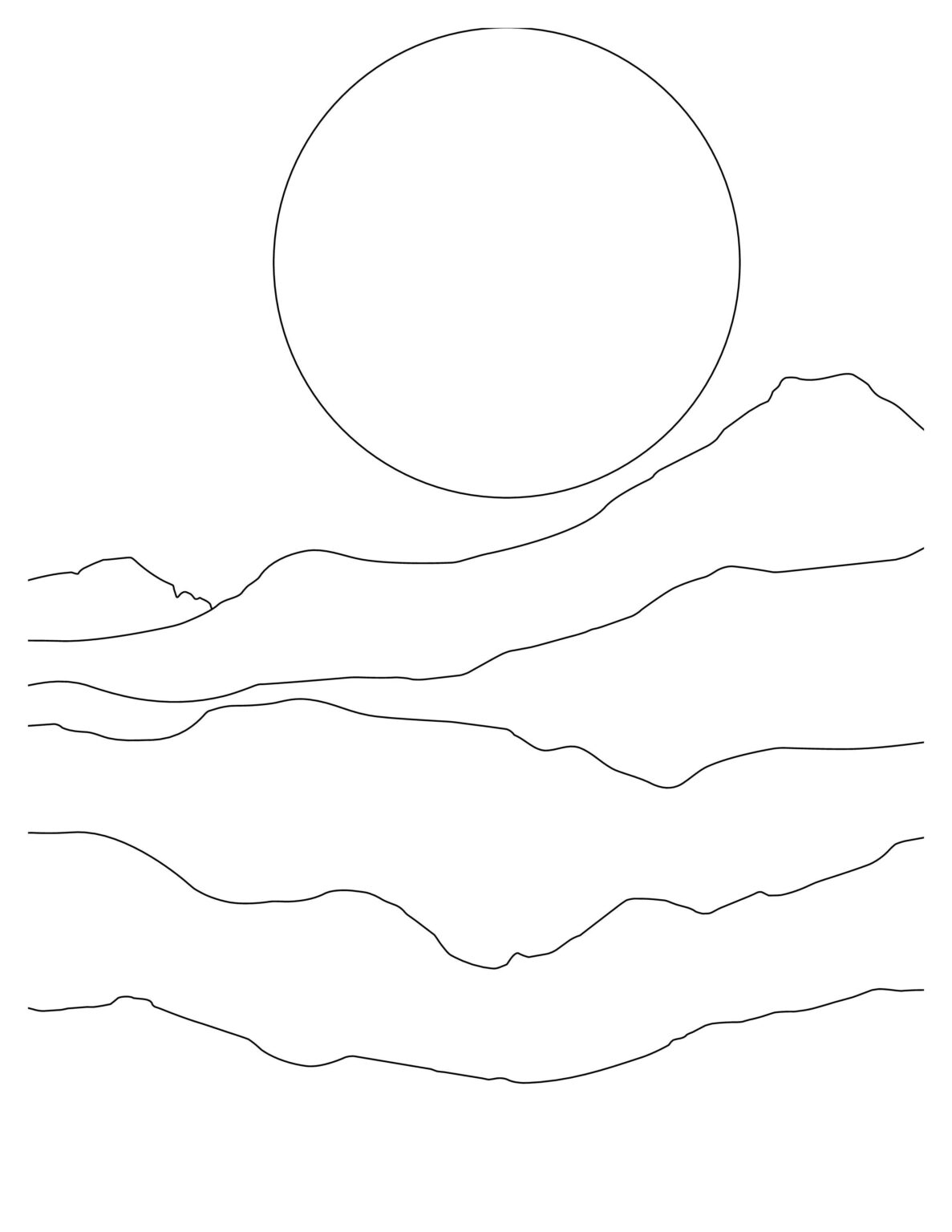 Desert Sunset Coloring Pages | Tranquil Scenes To Color