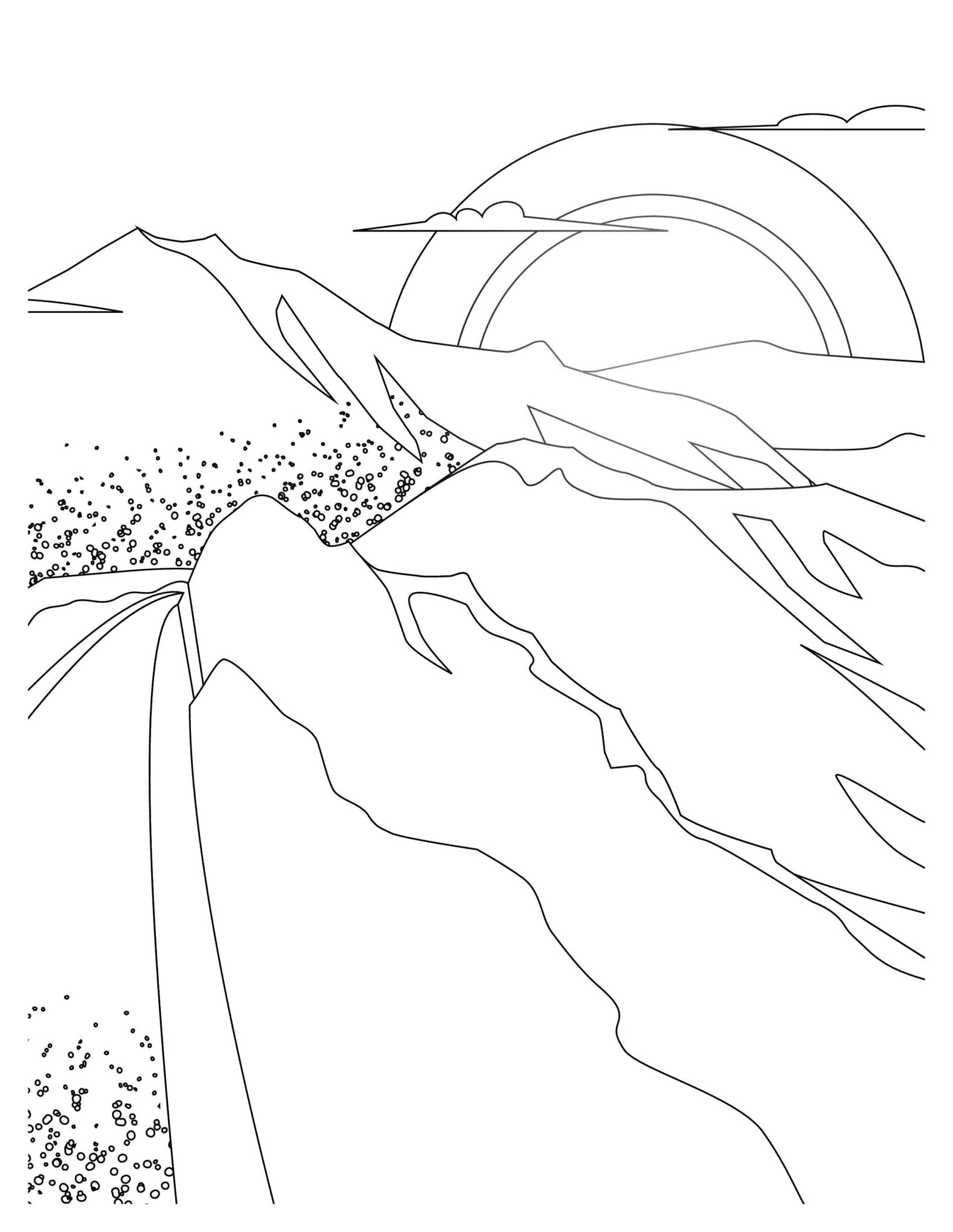 Desert Sunset Coloring Pages | Tranquil Scenes To Color