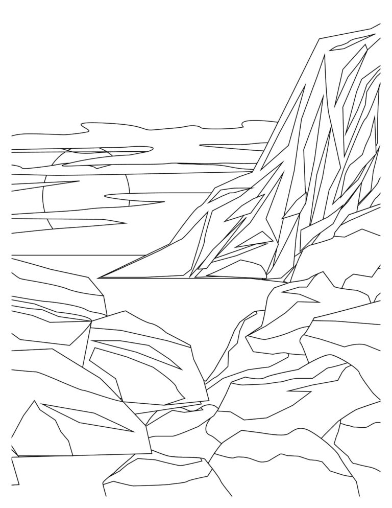 Desert Sunset Coloring Pages | Tranquil Scenes To Color