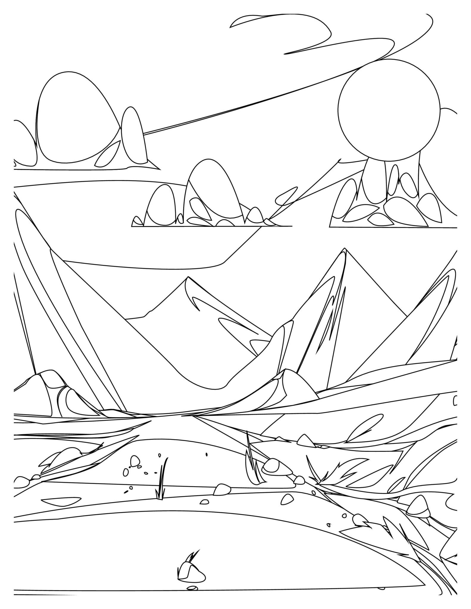 Desert Sunset Coloring Pages | Tranquil Scenes To Color