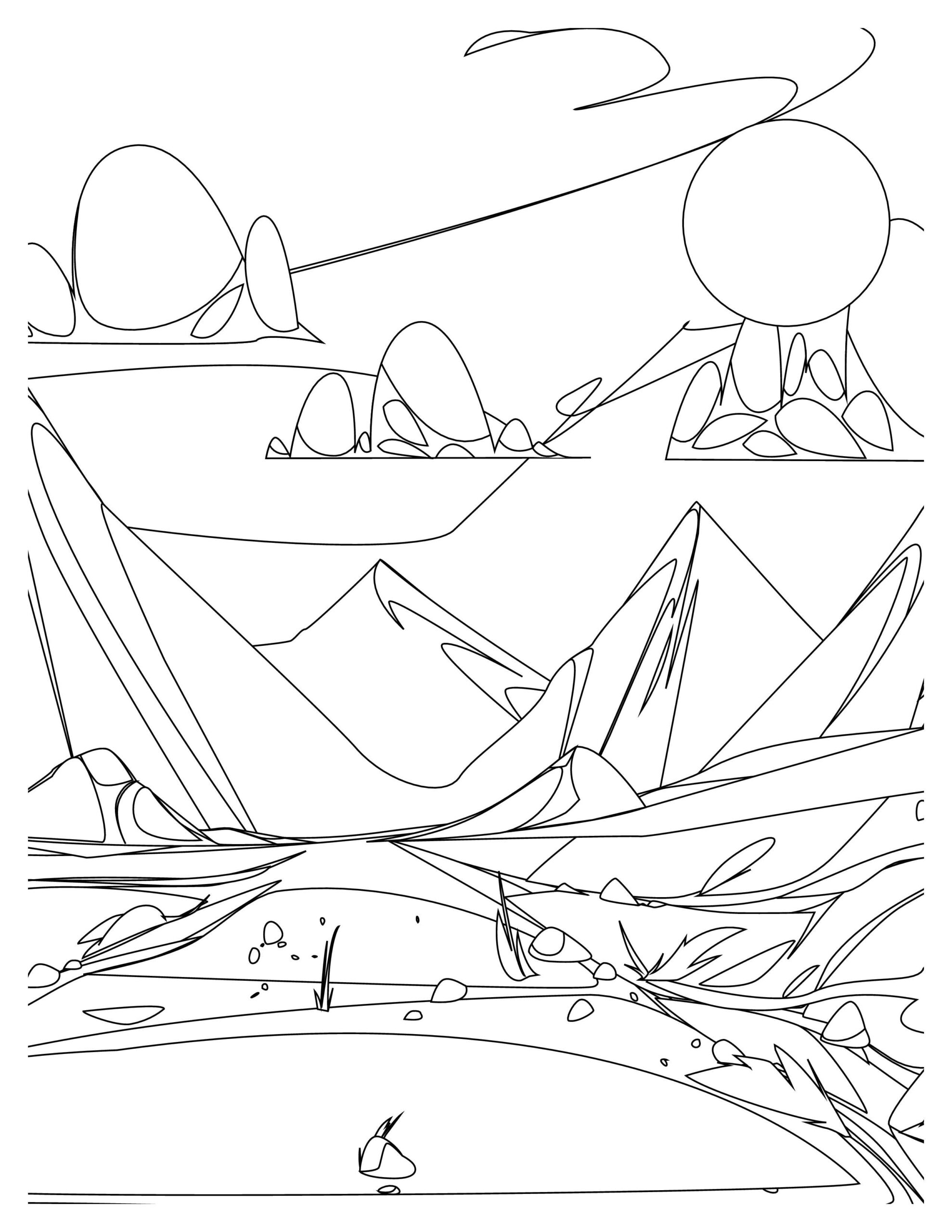 Desert Sunset Coloring Pages | Tranquil Scenes To Color