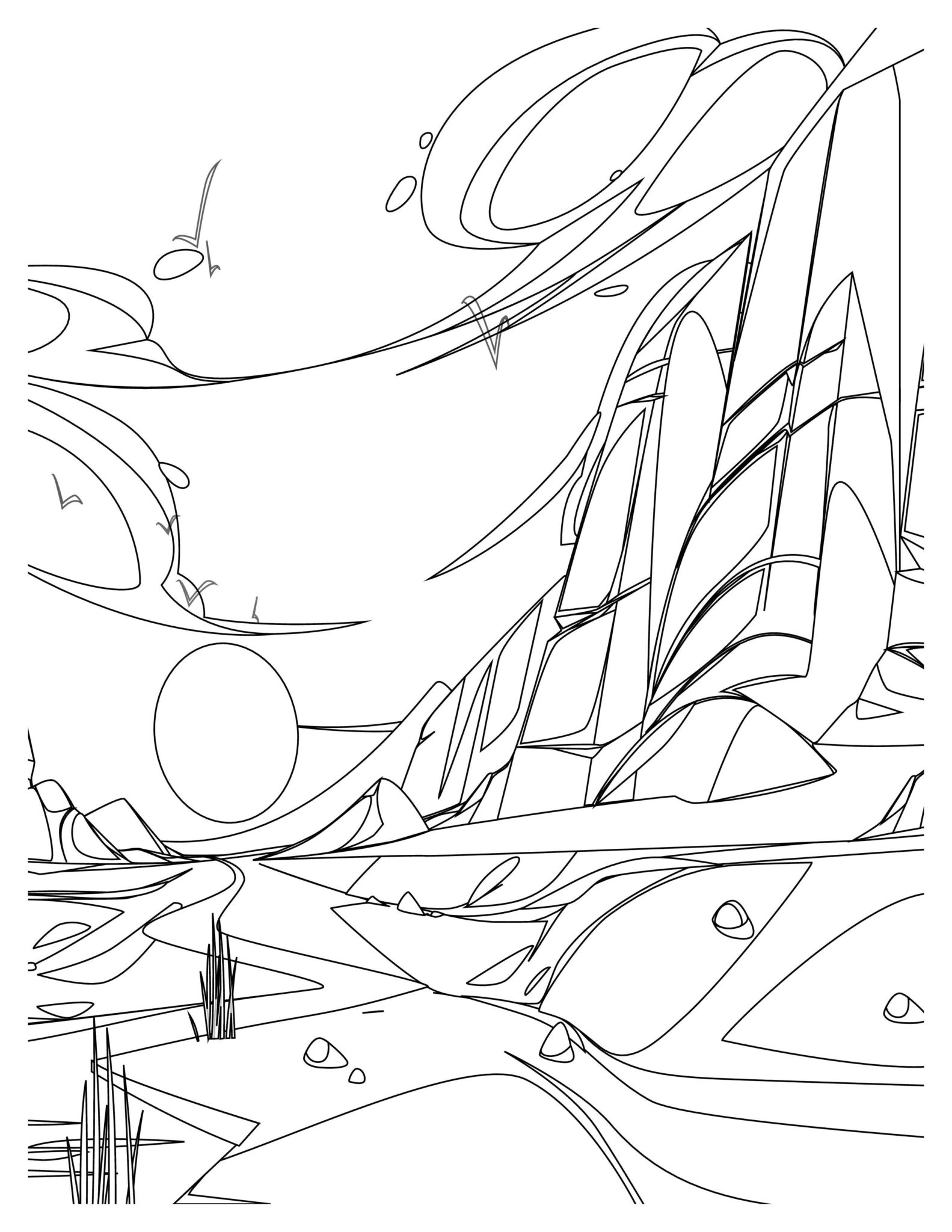 Desert Sunset Coloring Pages | Tranquil Scenes To Color