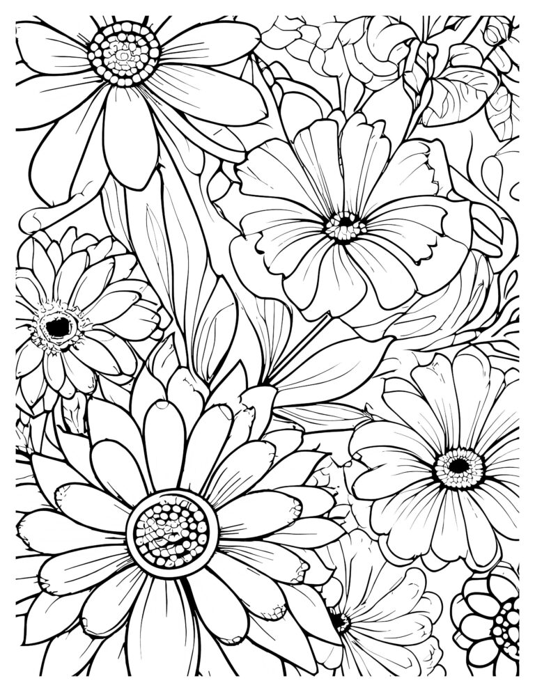 Wildflowers Coloring Pages | Dive into Nature's Palette