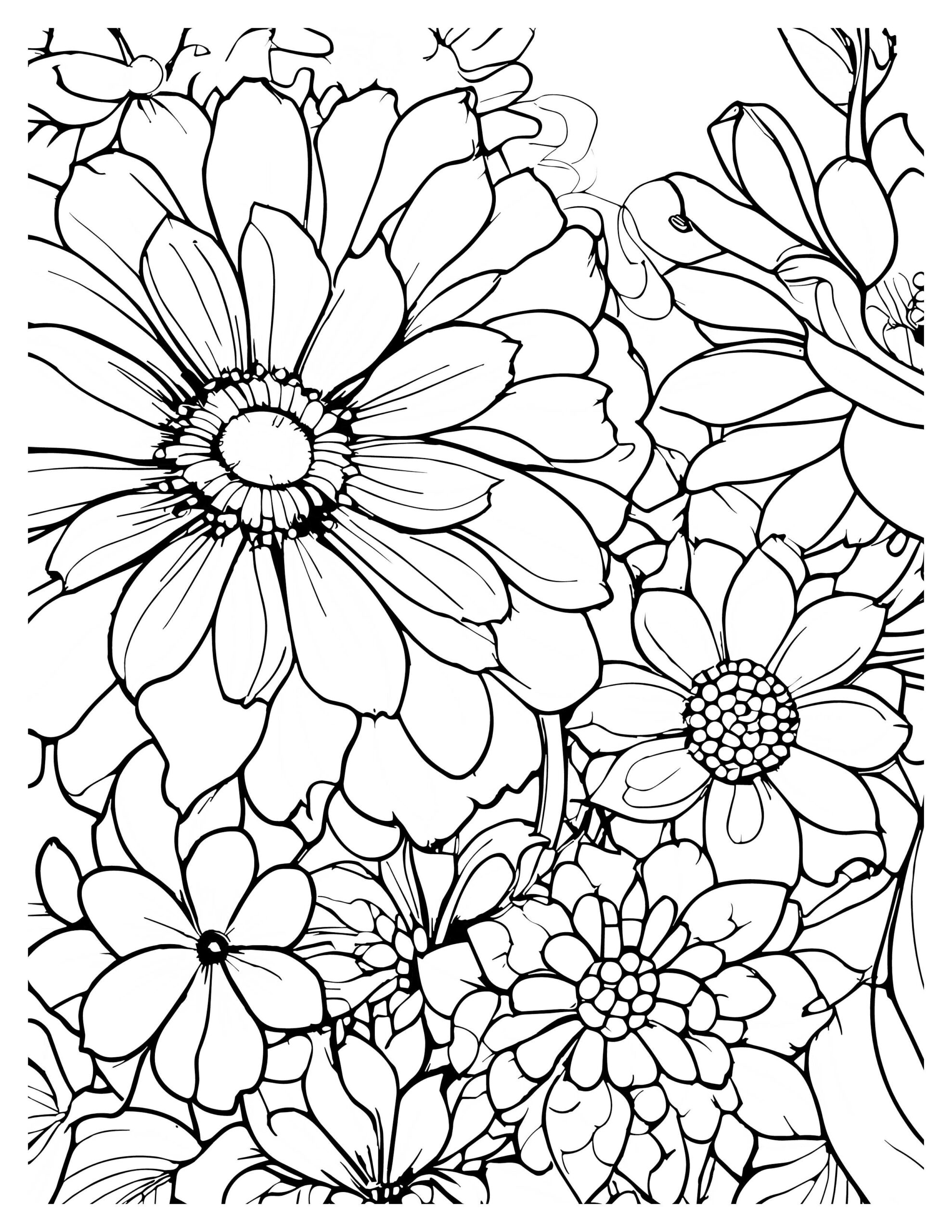 Wildflowers Coloring Pages | Dive into Nature's Palette