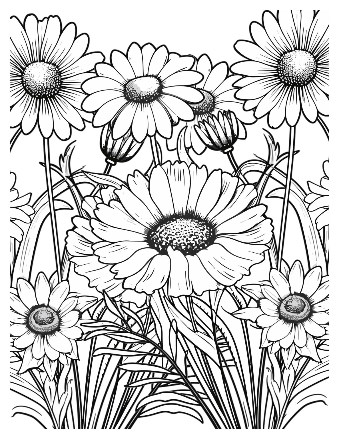 Wildflowers Coloring Pages | Dive into Nature's Palette