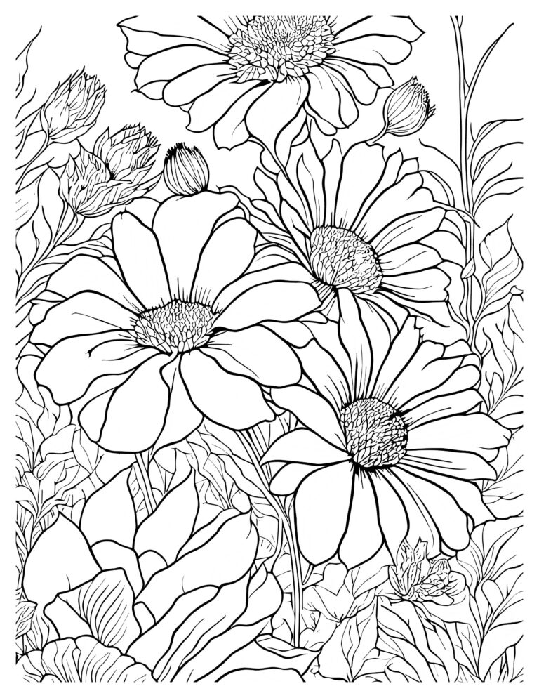 Wildflowers Coloring Pages | Dive into Nature's Palette