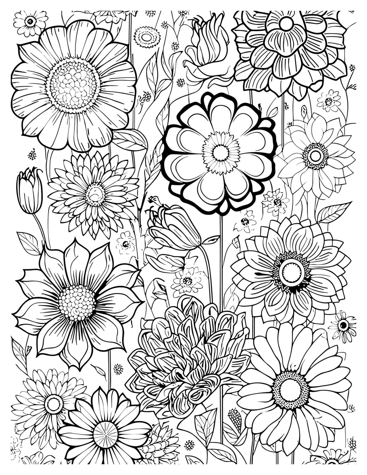 Wildflowers Coloring Pages | Dive into Nature's Palette