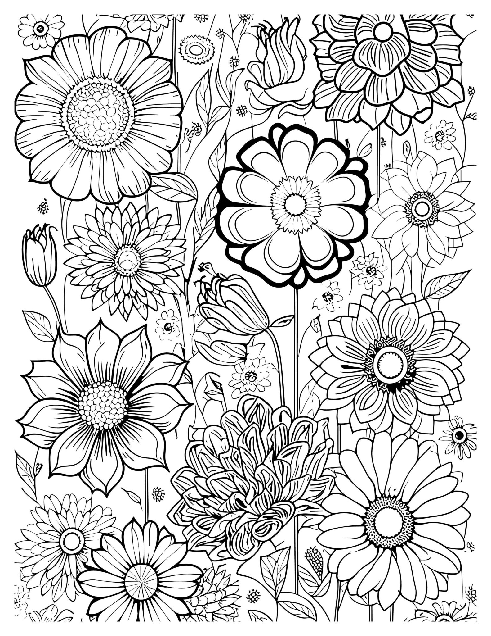 Wildflowers Coloring Pages | Dive into Nature's Palette
