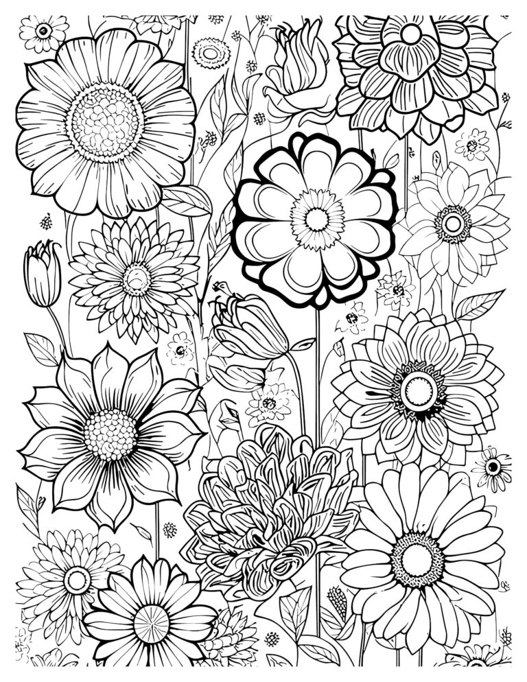 Wildflowers Coloring Pages | Dive into Nature's Palette