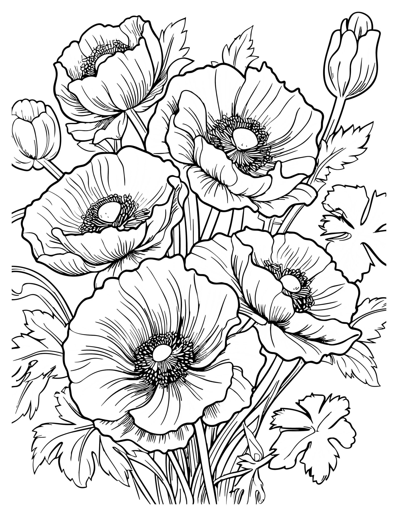 Wildflowers Coloring Pages | Dive into Nature's Palette