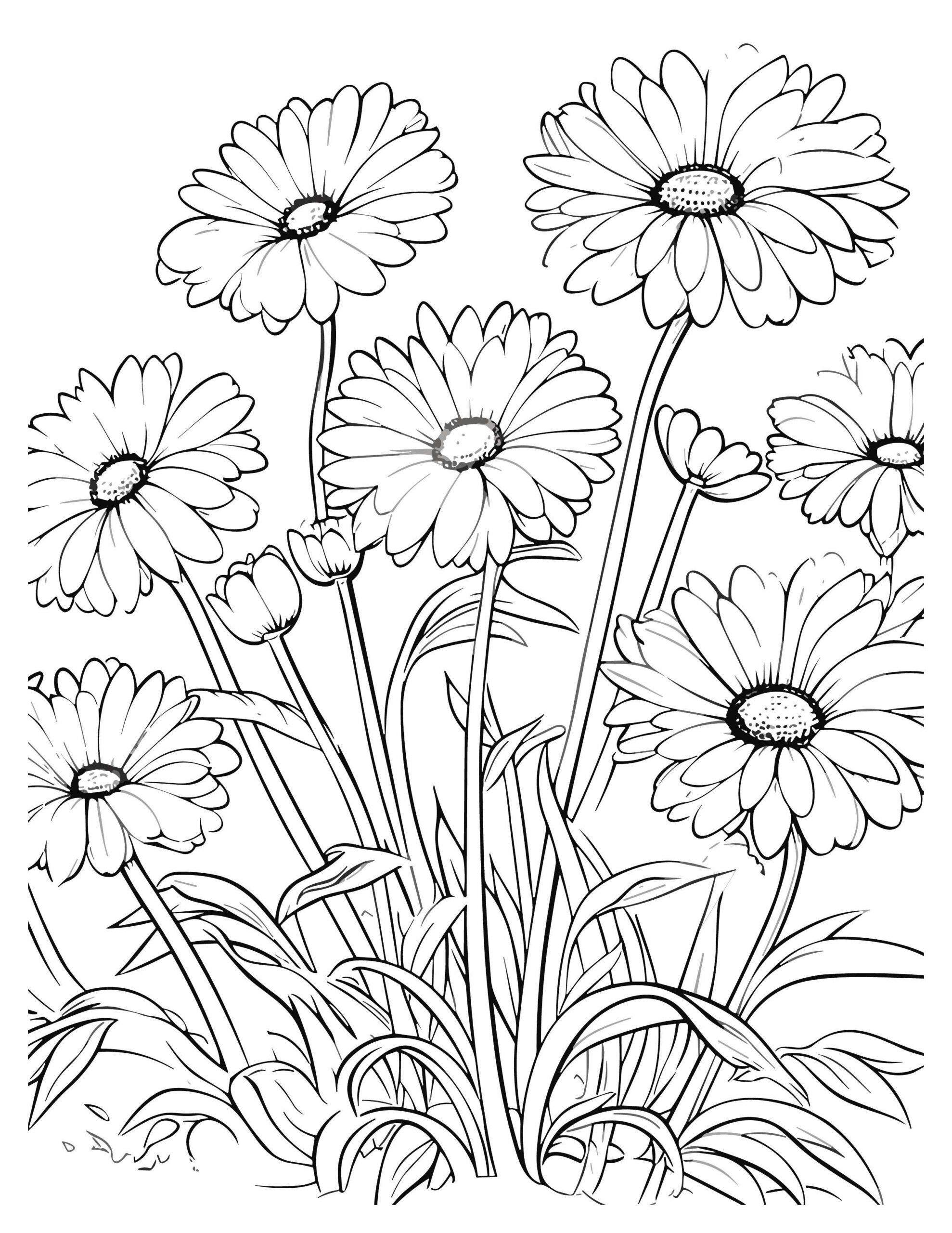 Wildflowers Coloring Pages | Dive into Nature's Palette