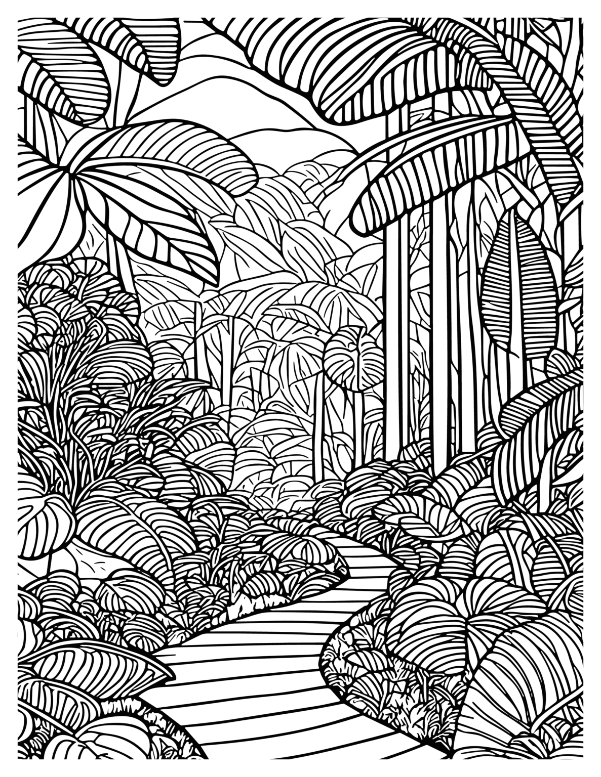 Vibrant Tropical Paradise Coloring Pages: Relaxing Island Escapes