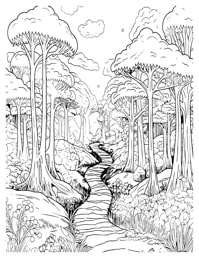Vibrant Tropical Paradise Coloring Pages: Relaxing Island Escapes
