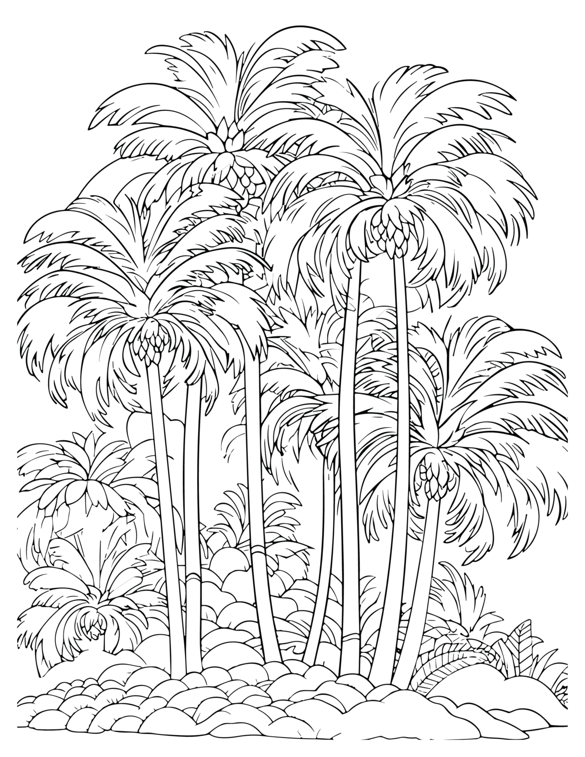 Vibrant Tropical Paradise Coloring Pages: Relaxing Island Escapes