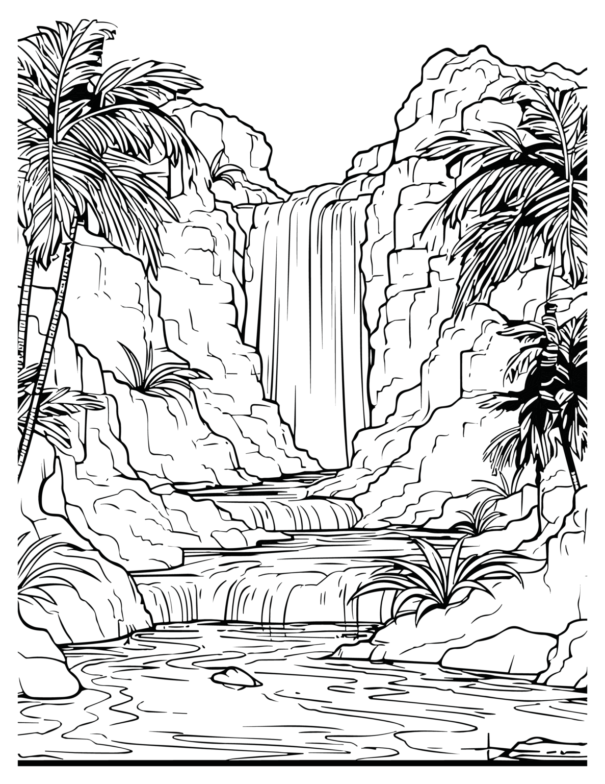 Vibrant Tropical Paradise Coloring Pages: Relaxing Island Escapes