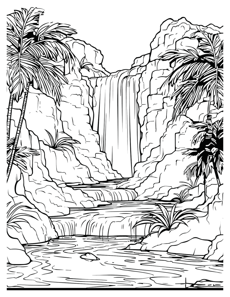 Vibrant Tropical Paradise Coloring Pages: Relaxing Island Escapes