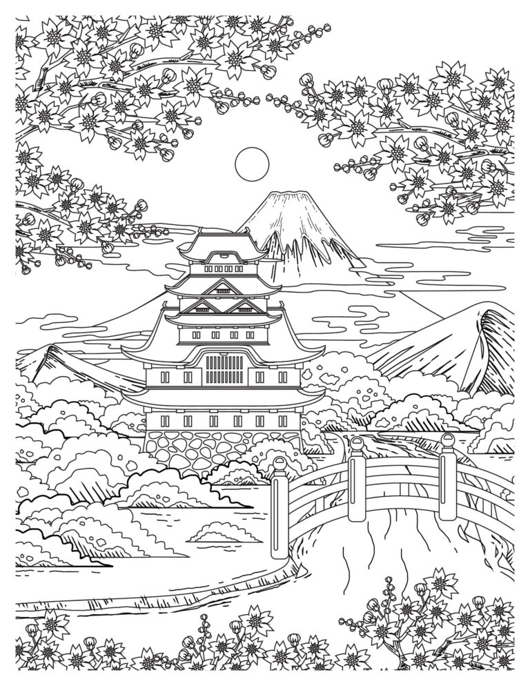 Zen Garden Coloring Page | Relax & Create