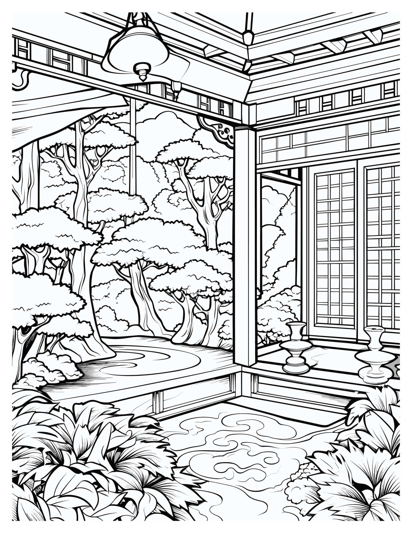 Zen Garden Coloring Page | Relax & Create