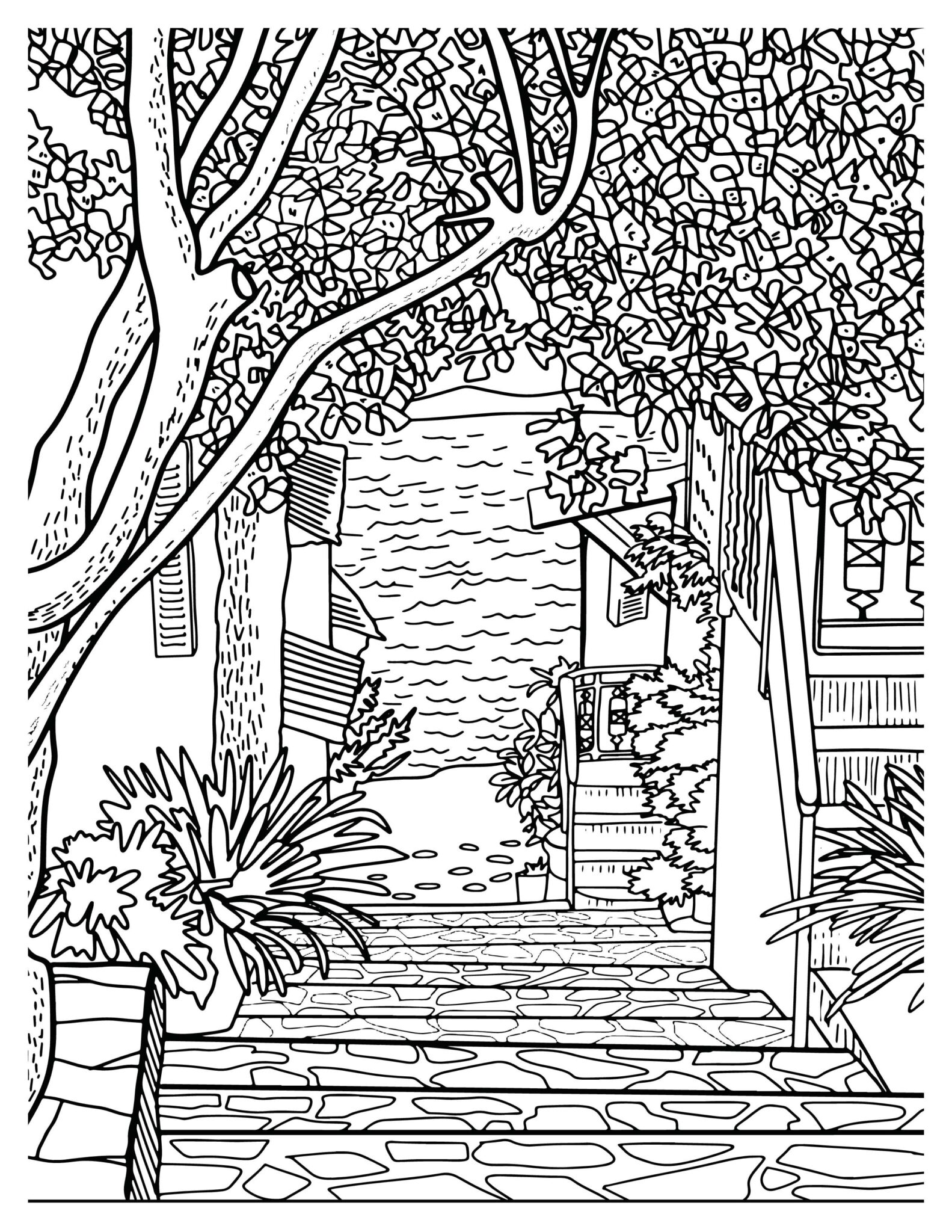 Zen Garden Coloring Page | Relax & Create