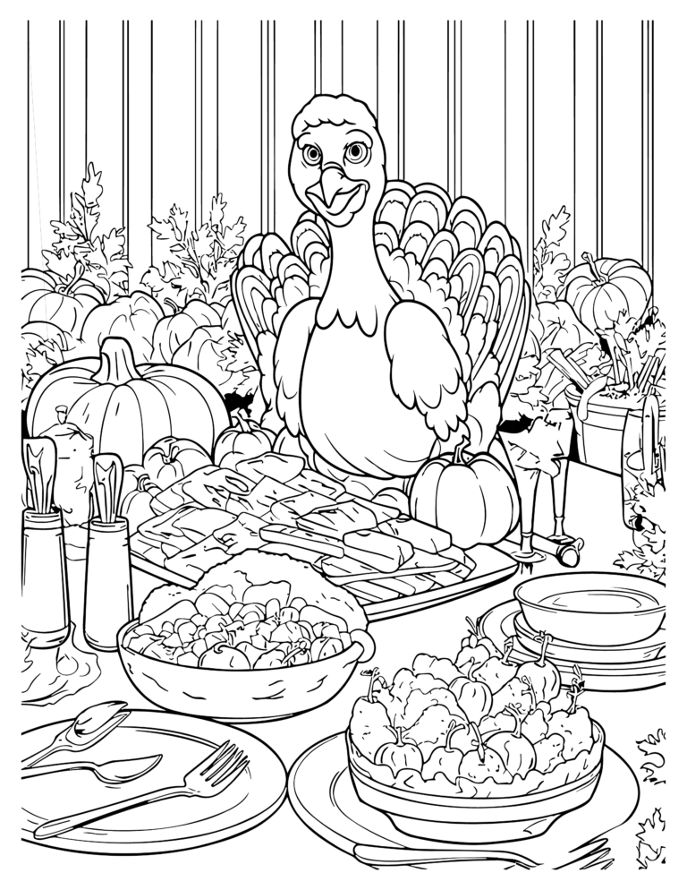Grateful Thanksgiving Coloring Pages: Festive Fun for All Ages