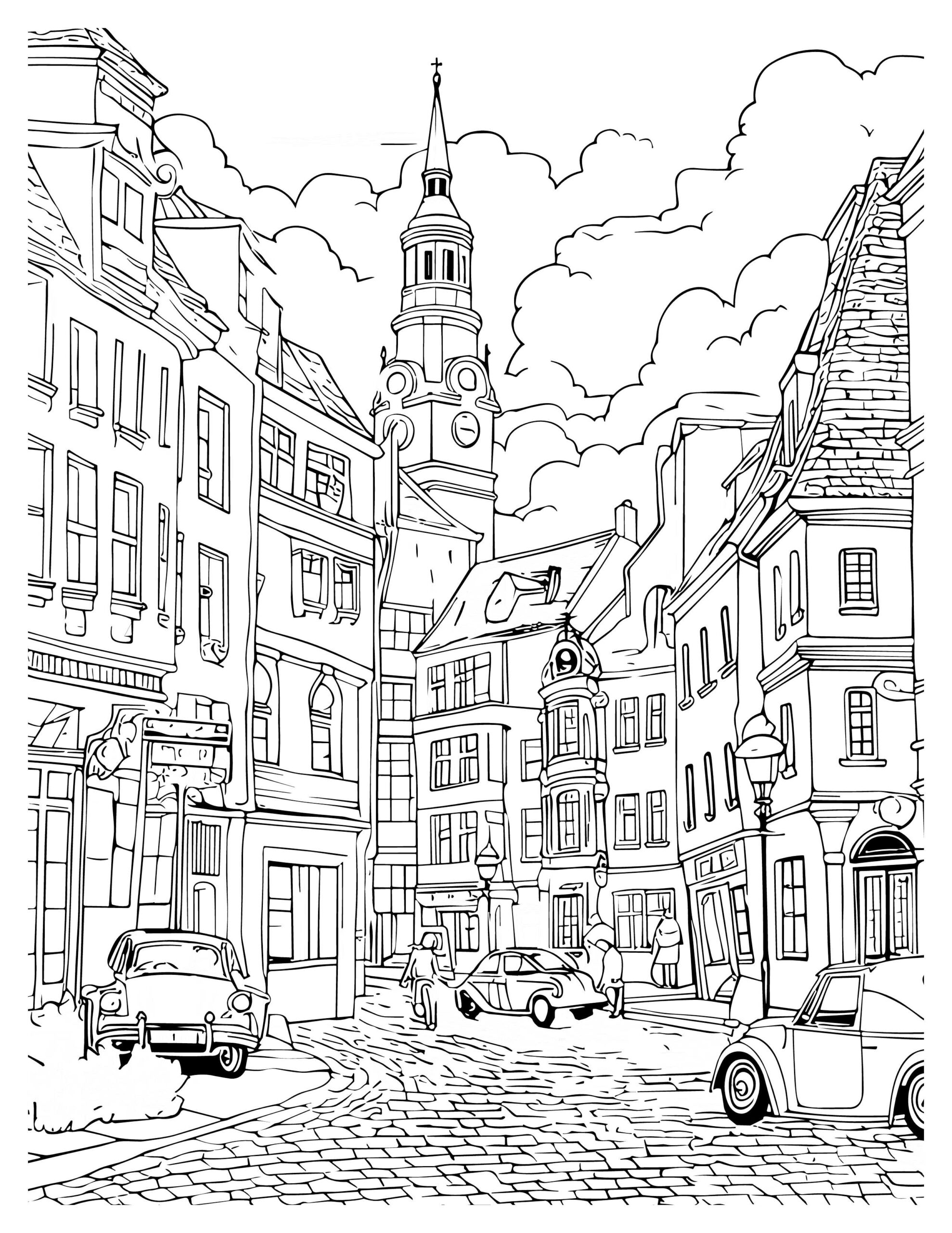 City Life Adventure Coloring Pages | Explore, Color, Create
