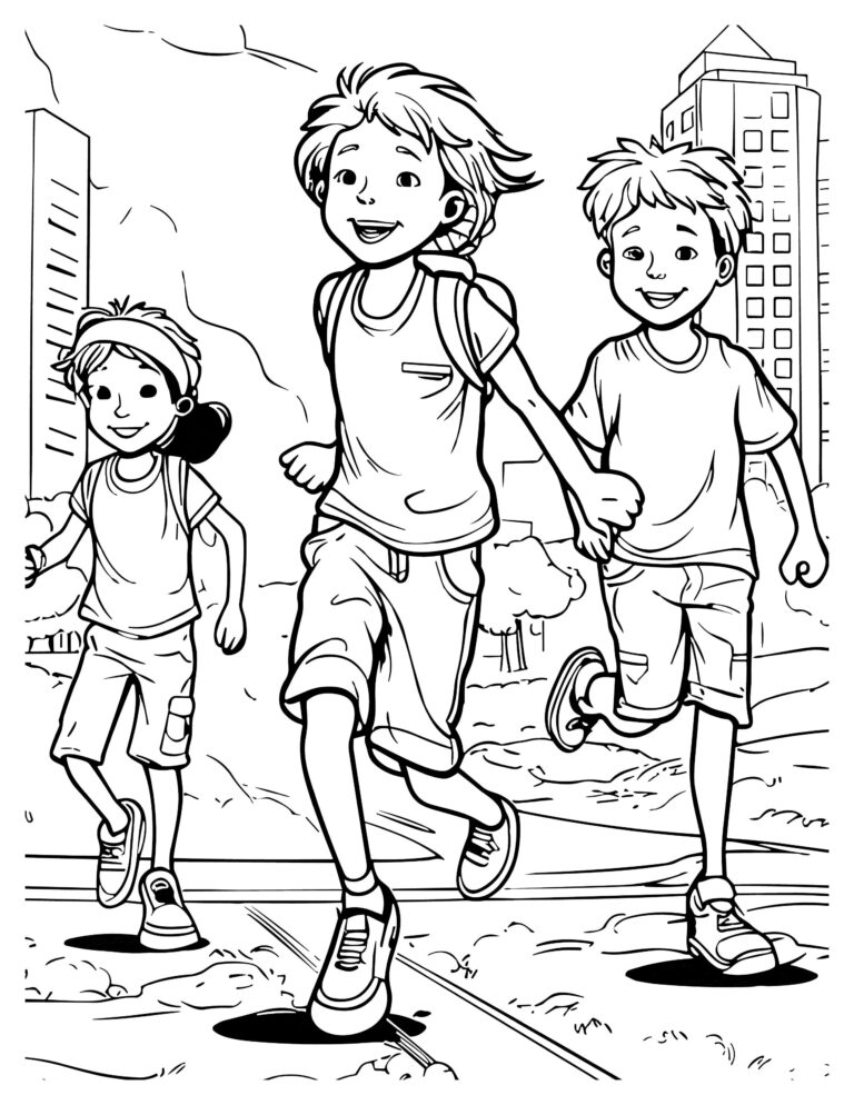 City Life Adventure Coloring Pages | Explore, Color, Create