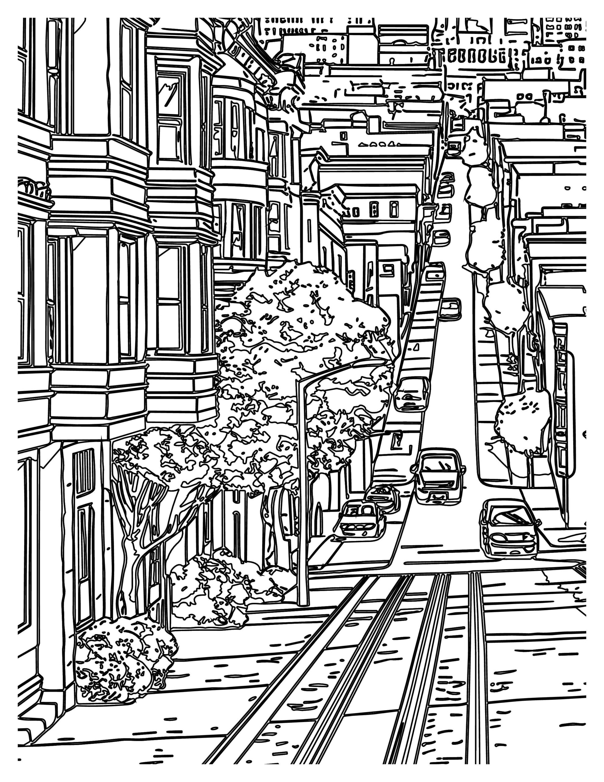 City Life Adventure Coloring Pages | Explore, Color, Create