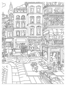 City Life Adventure Coloring Pages | Explore, Color, Create