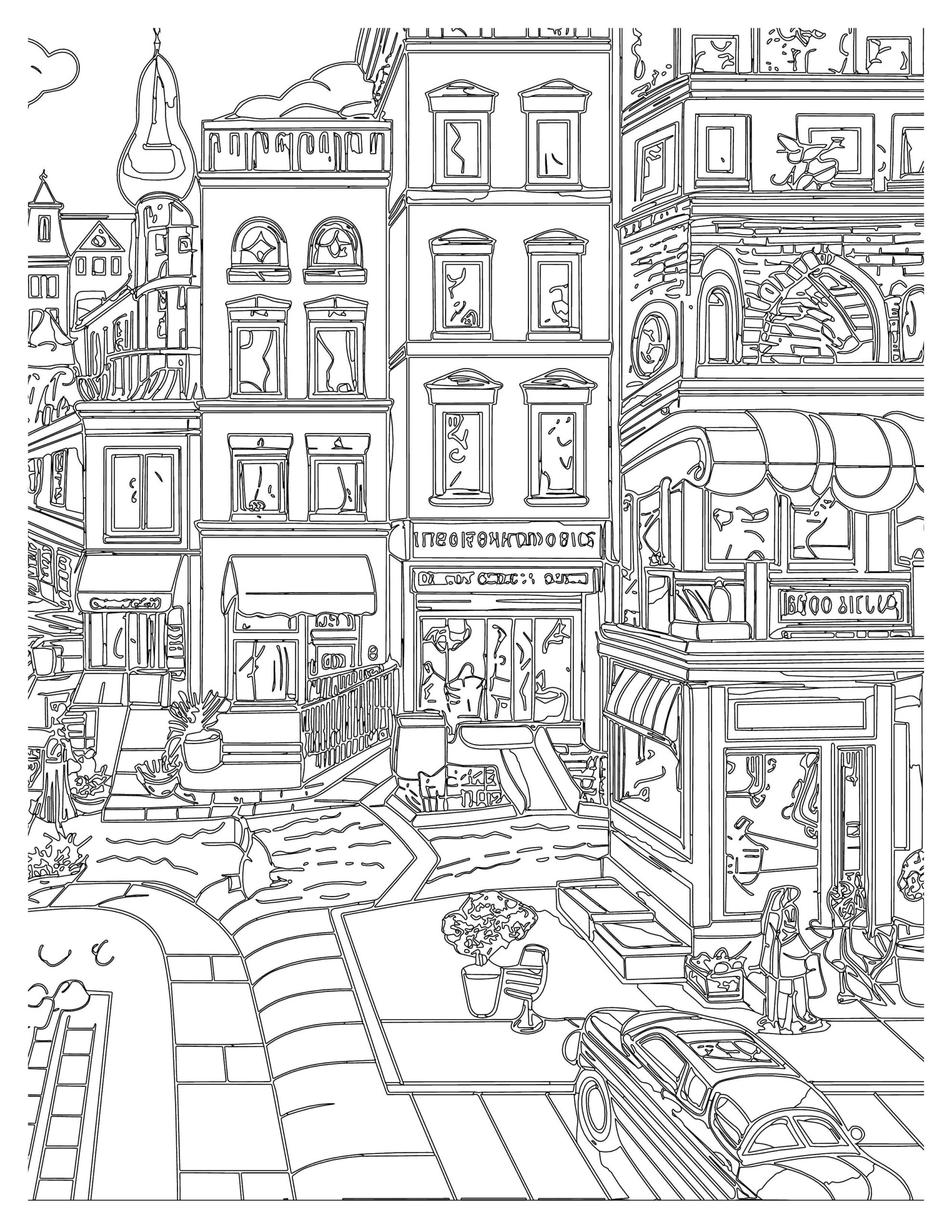 City Life Adventure Coloring Pages | Explore, Color, Create