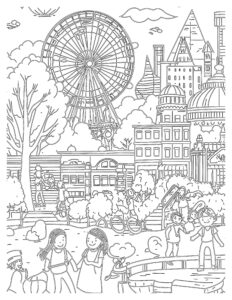 City Life Adventure Coloring Pages | Explore, Color, Create
