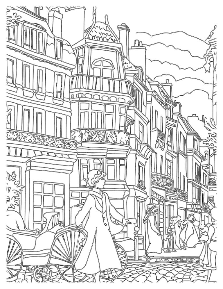 City Life Adventure Coloring Pages | Explore, Color, Create