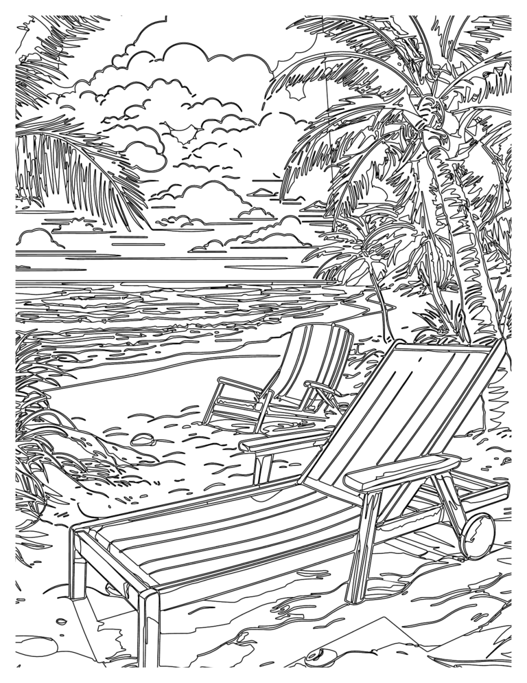 Vacation Vibes Coloring Pages: Find Your Relaxation