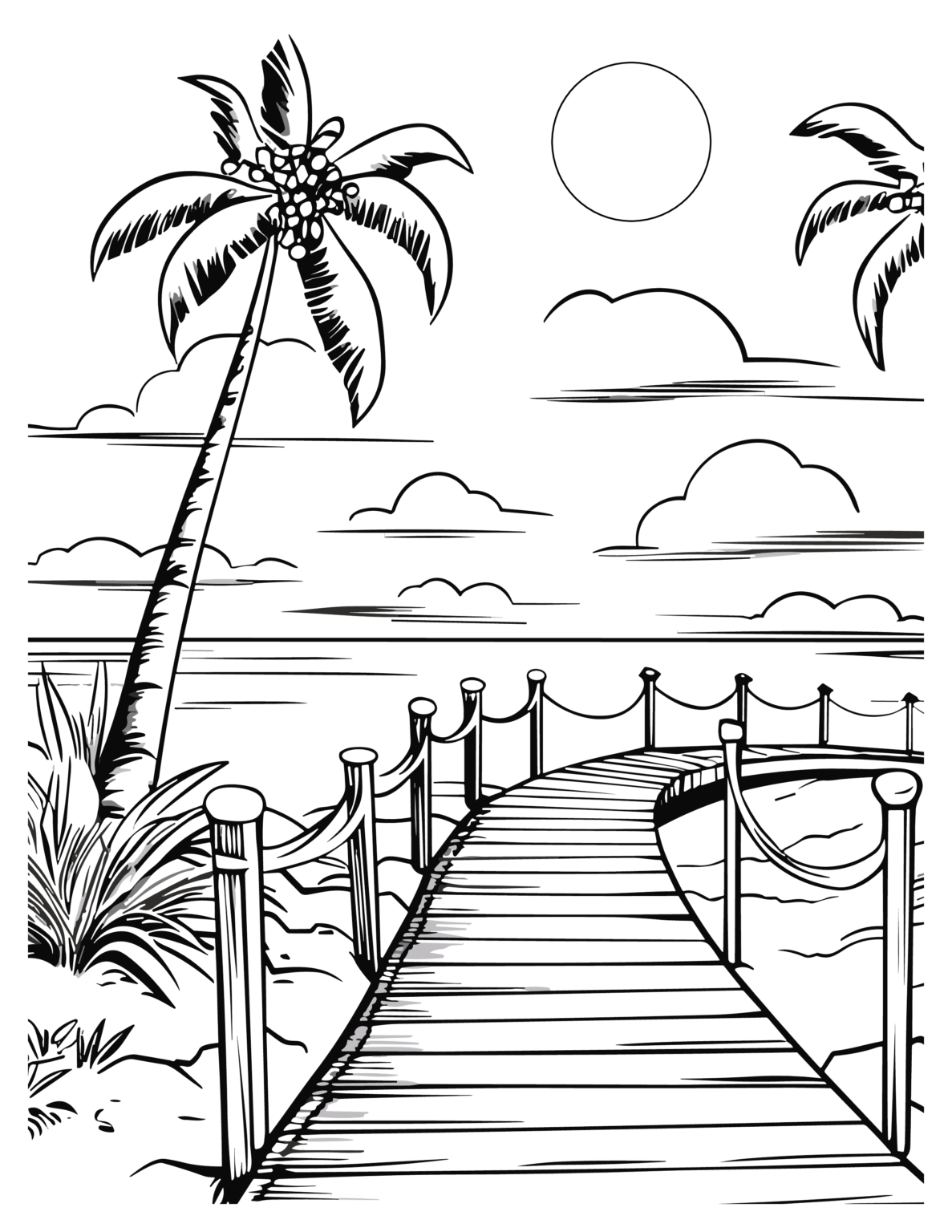 Vacation Vibes Coloring Pages: Find Your Relaxation
