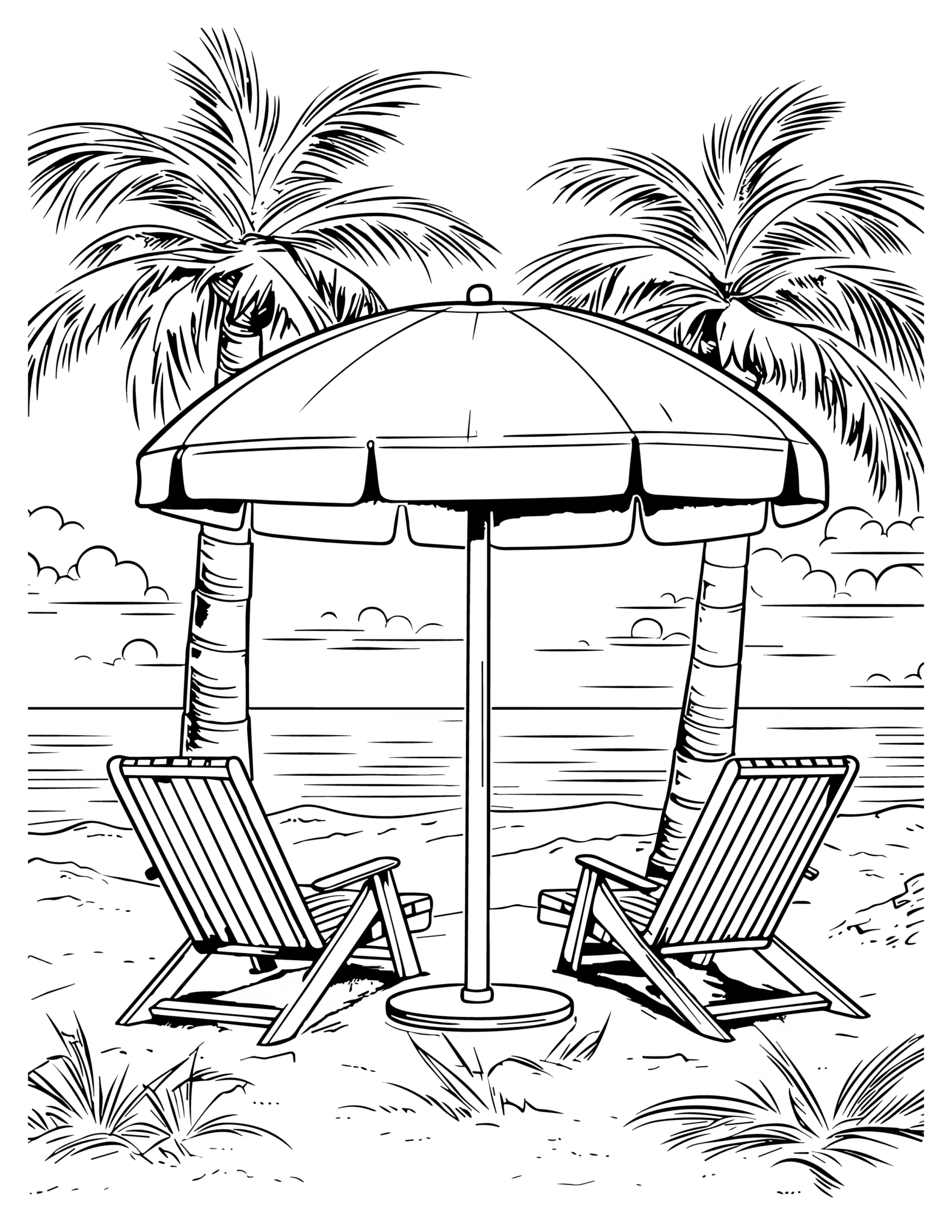 Vacation Vibes Coloring Pages: Find Your Relaxation