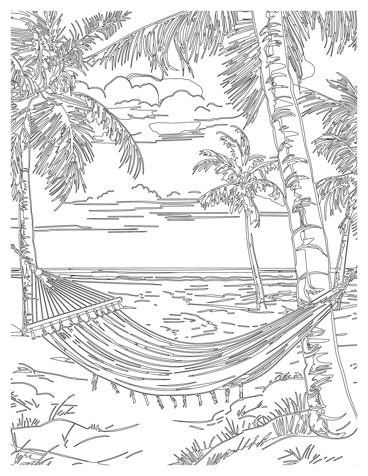 Vacation Vibes Coloring Pages: Find Your Relaxation