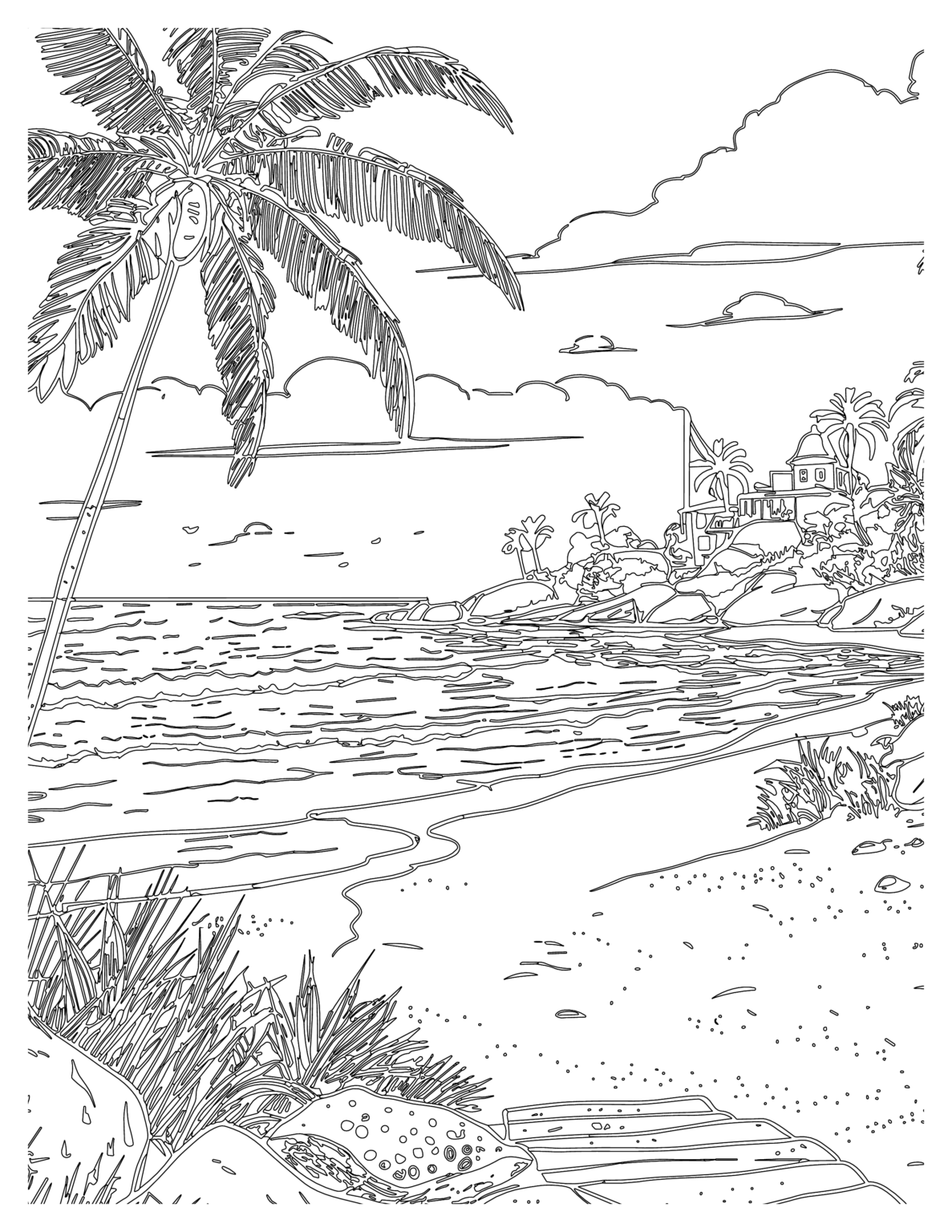 Vacation Vibes Coloring Pages: Find Your Relaxation
