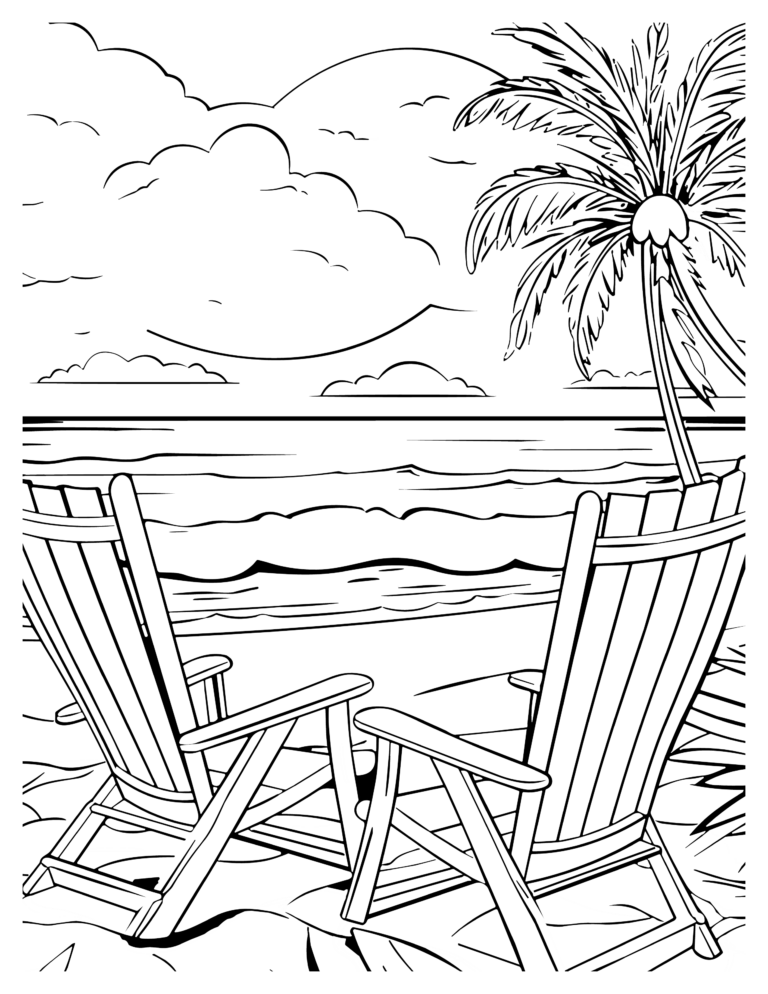 Vacation Vibes Coloring Pages: Find Your Relaxation