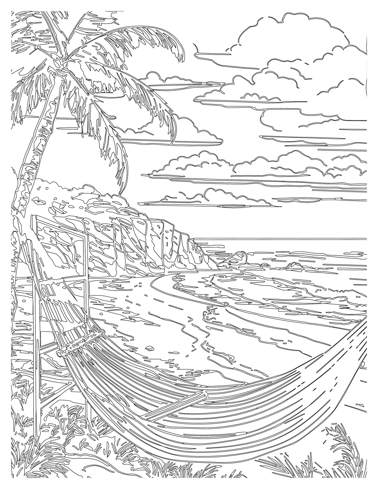 Vacation Vibes Coloring Pages: Find Your Relaxation